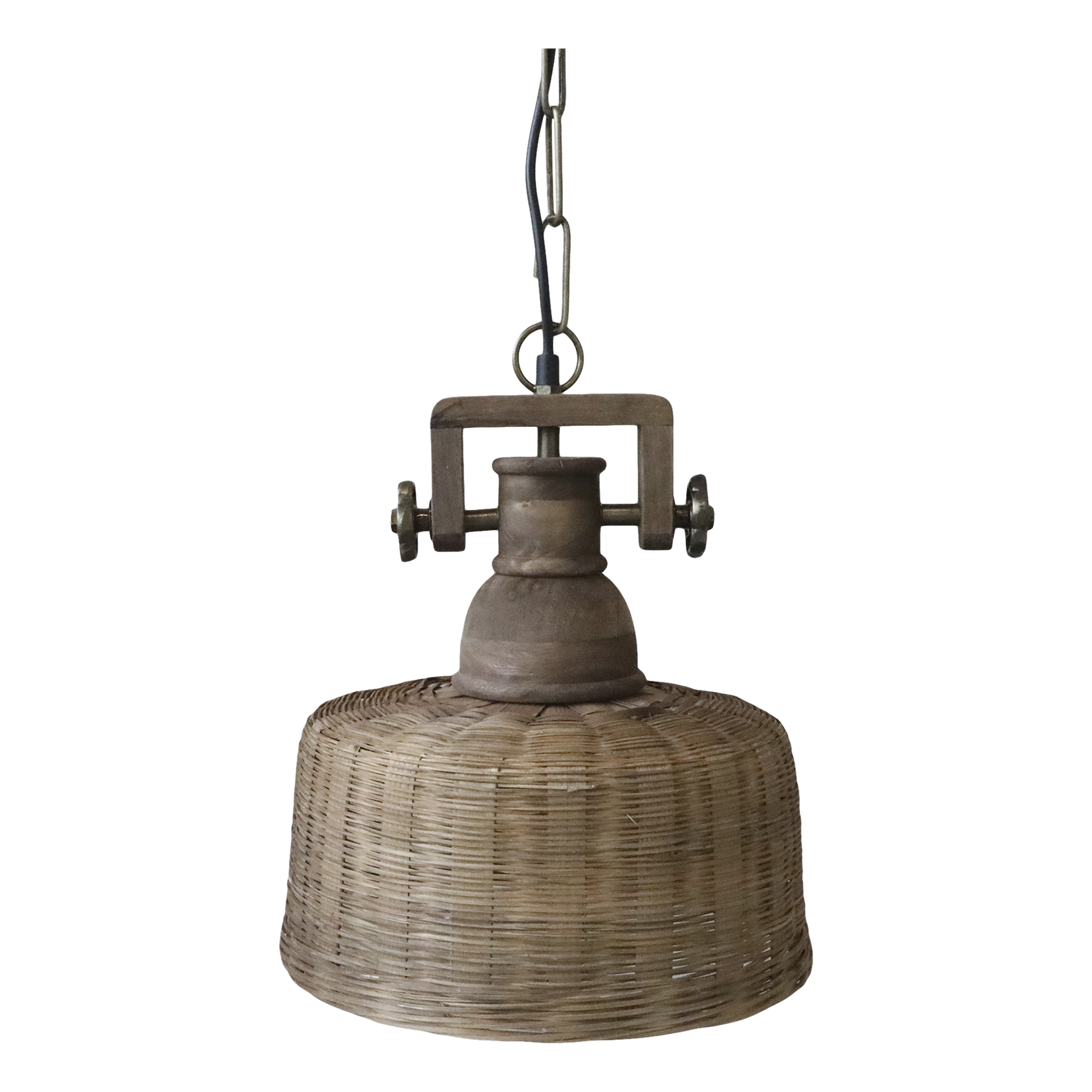 Isla Rattan Pendant Light – Silver Mushroom