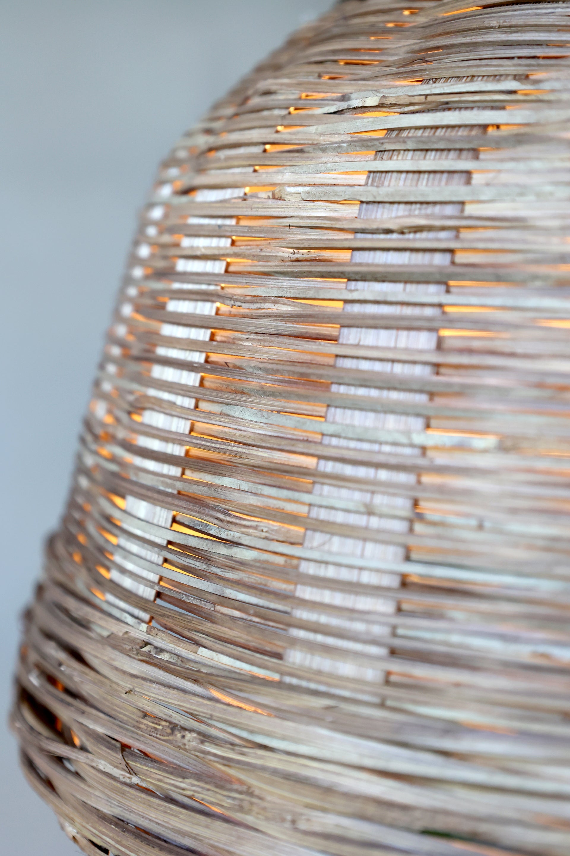 Isla Rattan Pendant Light – Silver Mushroom