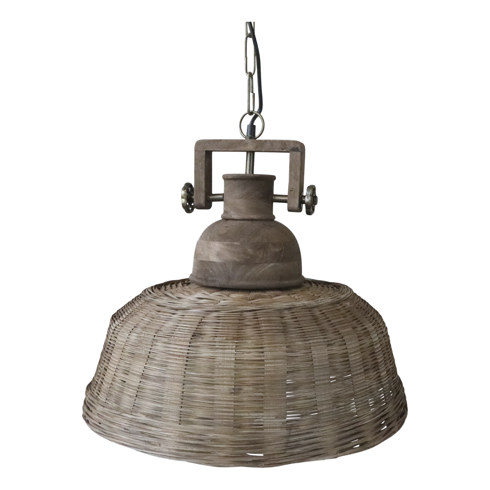 Isla Rattan Pendant Light – Silver Mushroom