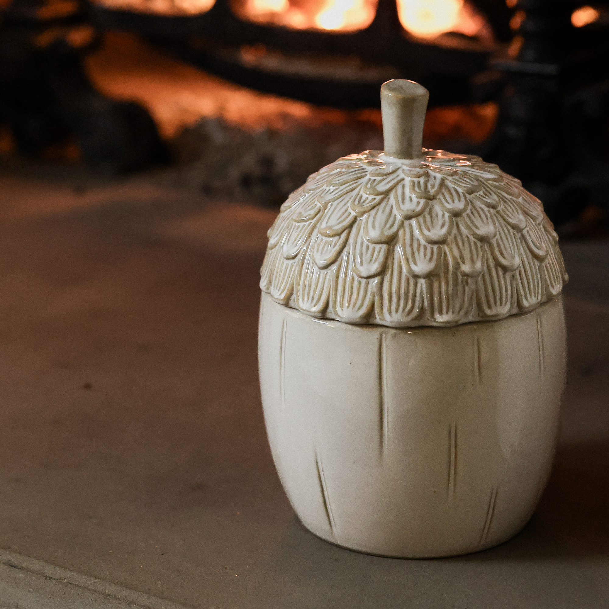 Grey Washed Apple and Pear Ornaments – Silver Mushroom