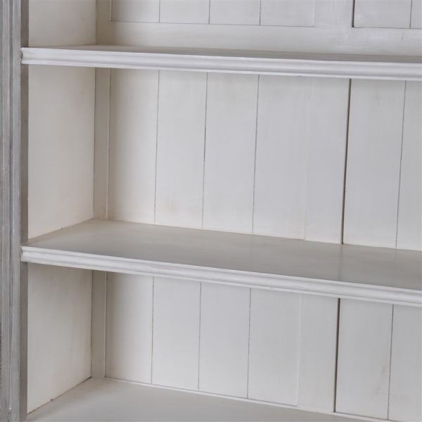 Arya 6 Drawer Display Cabinet with Sliding Glass Door – Silver Mushroom
