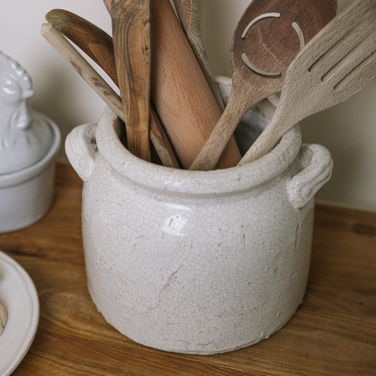 Belle Ceramic Utensil Holder – Silver Mushroom