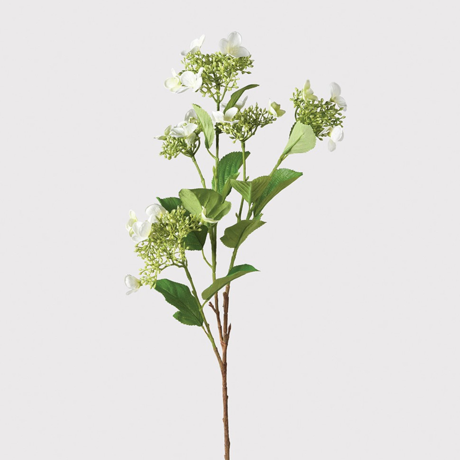 Faux Cream Viburnum Spray – Silver Mushroom